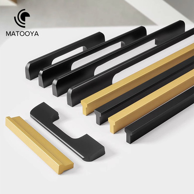 Brush Gold Black Furniture Handles Handles for Cabinets and