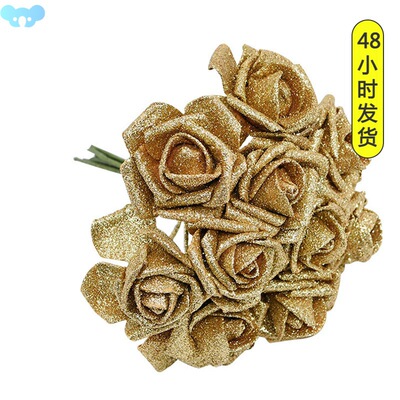 10Pcs Glitter Foam Rose Artificial Flowers Bouquet Wedding跨