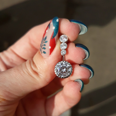 1pc Sexy Navel Piercing Belly Button Rings Bar Crystal