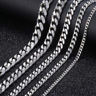 necklace cuban link chain gold black silver  jewelry for men