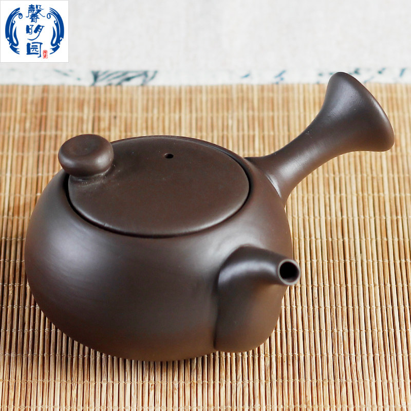 馨明园原矿紫陶侧把壶创意另类侧顶茶壶150ml高登壶防烫手内滤网