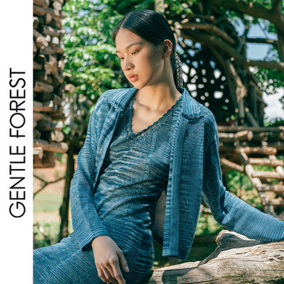Gentle Forest【彝】非遗手工扎染翻领长袖针织开衫