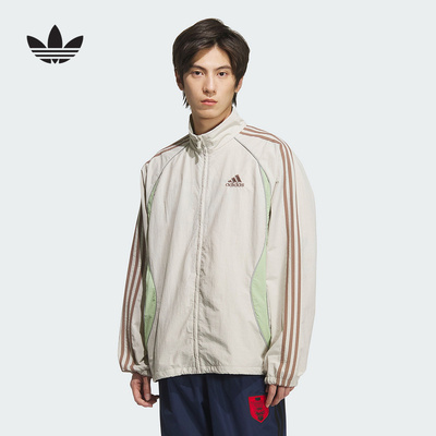 adidas阿迪达斯秋季男复古撞色立领运动宽松夹克梭织外套 KE5846