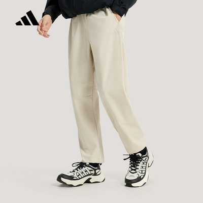 adidas阿迪达斯防风运动裤2026春男抽绳修身直筒梭织长裤 KR2540