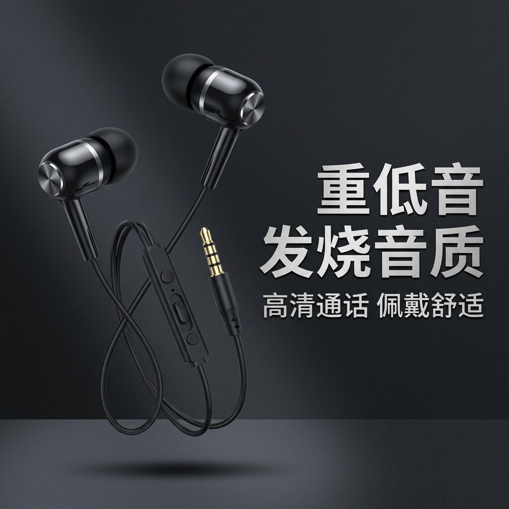 有线耳机typec接口适用于华为OPPO小米vivo高音质游戏入耳式通用