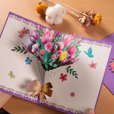 3D Flowers Pop-up Card for Mother's Day Birthday Sympathy Al