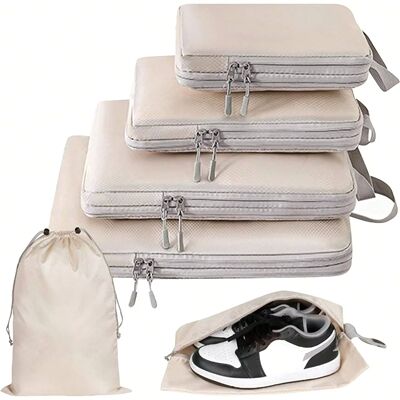 Set/6 pcs Compressible Packing Travel Storage Bag Cubes Wate