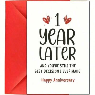 Funny 1st Anniversary Card For Husband Wife Boyfriend Girlfr