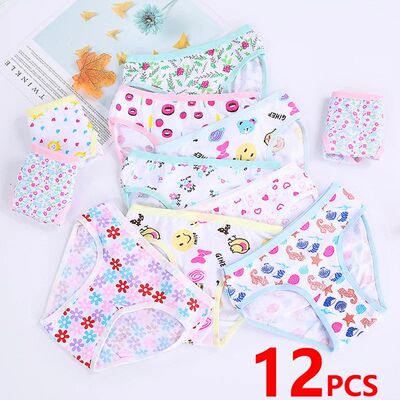 1/3/6/12 Pcs Cotton Panties Sets Girls Kids Short Briefs Chi