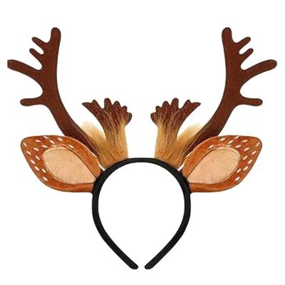 Reindeer Headband Adult Cute Realistic Deer Antlers Headband
