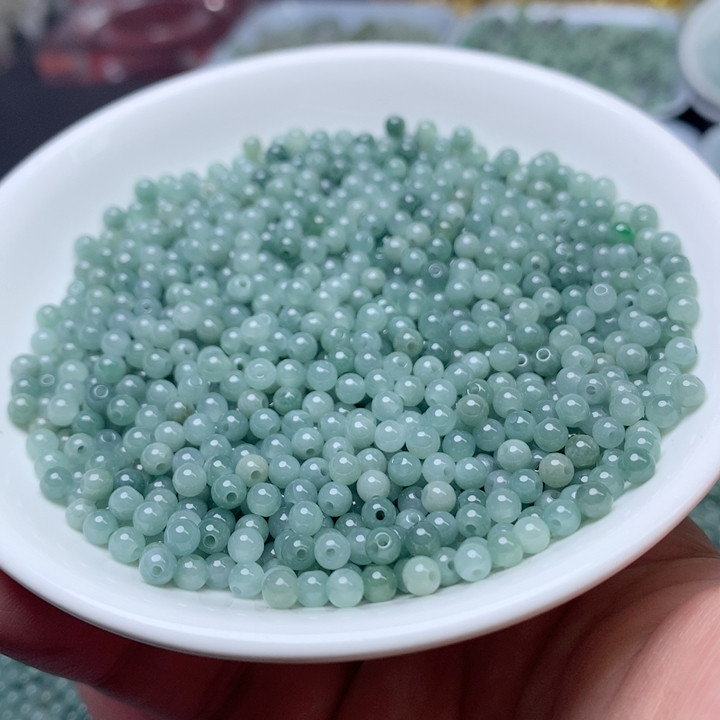 翡翠A货卡3.5mm蓝水小米珠200颗(福利款)