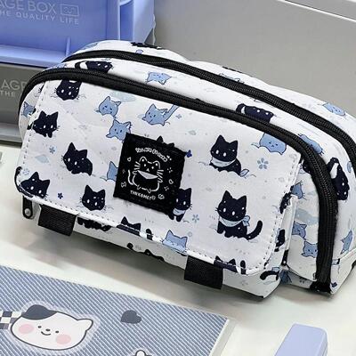 Cute Cat Pencil Case Large Capacity Pencil Bag Multi Functio