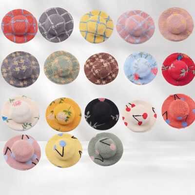 Dollhouse娃娃屋仿真迷你小帽子娃娃用配件摆拍场景道具装饰玩具