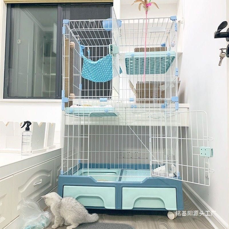猫笼子室内厕所一体号带猫咪猫窝猫别墅家用猫屋双层猫舍