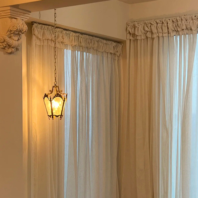法式极简风奶油风纱帘透光不透人中古风酒店阳台定制窗纱亚麻纱帘