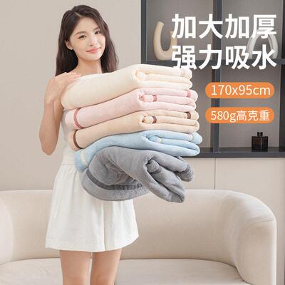 经编平布几比何浴巾级家用款纯棉棉吸水成人裹巾澡巾全加女厚.