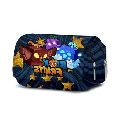 ROBLOX Game Blox Fruits Double-layer Flip-top Pencil Case