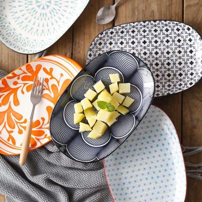 9.5 Japanese Fish Plate Oval Ceramic Sushi Dish