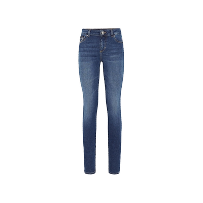 PHILIPP PLEIN 女士爱心装饰紧身牛仔裤打底裤