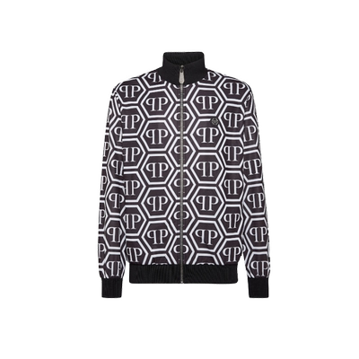 PHILIPP PLEIN 男士PP六边形拉链慢跑夹克运动服外套秋冬