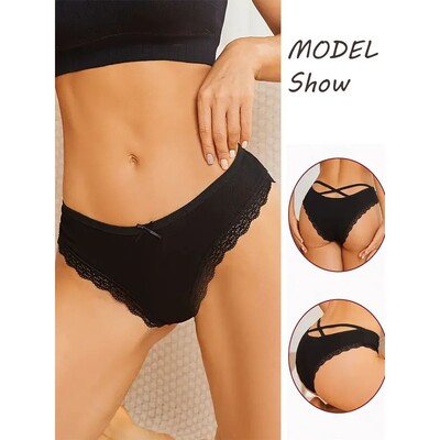 4PCS Women's Cotton Briefs Sexy Female Underpants Elasticity