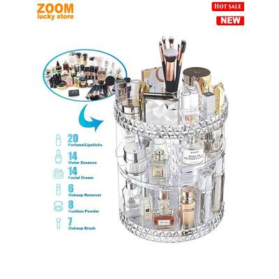 Rotating Makeup Organizer Spinning Skincare Storage Carousel