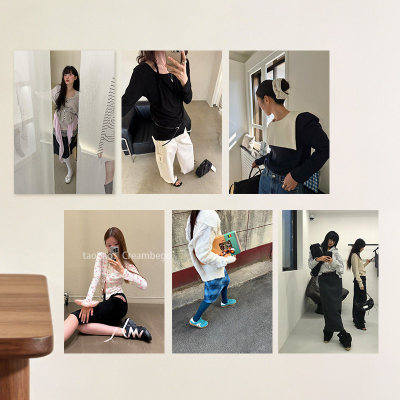 ins韩风春夏服装店墙面画芯博主街拍直播背景氛围感墙装饰海报