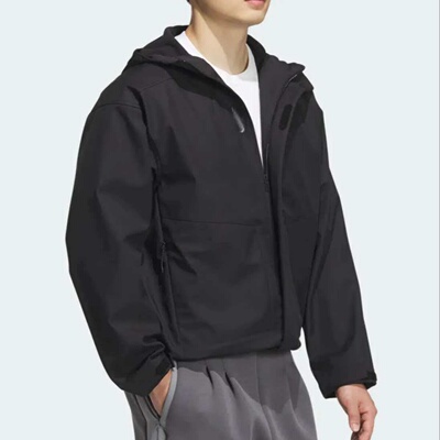 adidas M TRAN JKT 2 拒水防泼运动休闲宽松连帽夹克外套JM9154