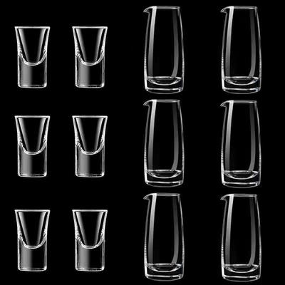 玻璃白酒杯套装家用玻璃分酒器小号一口杯子弹杯中式创意酒盅饭店