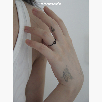 【预售】TATTOO RING韩国银匠编织宣美同款纹身银戒指 复古配饰