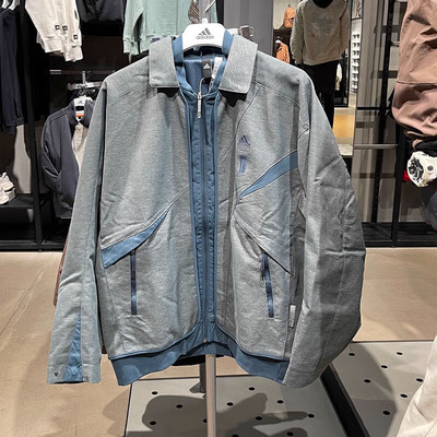 阿迪达斯男装外套翻领夹克防风保暖休闲上衣运动服 HY5846 HY5843