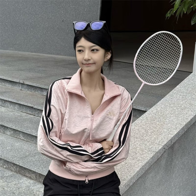 阿迪达斯女运动休闲立领夹克外套