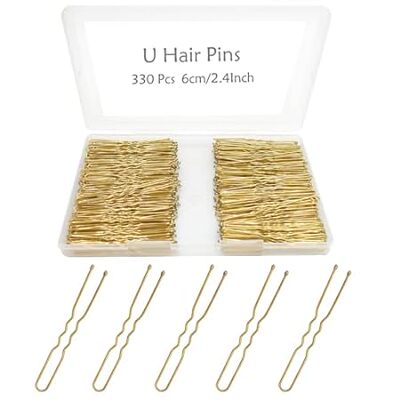 330 Count U Shaped Hair Pins Blonde， YINGFENG 2.4inch Gol