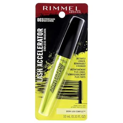 Rimmel Lash Accelerator Mascara， Extreme Black， Pack of 1