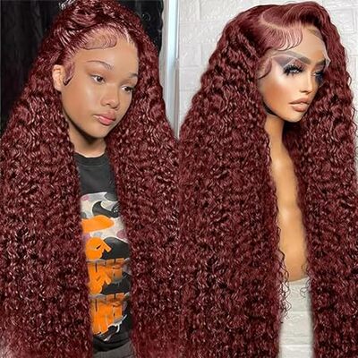 Reddish Brown Lace Front Wigs Human Hair Pre Plucked Wate