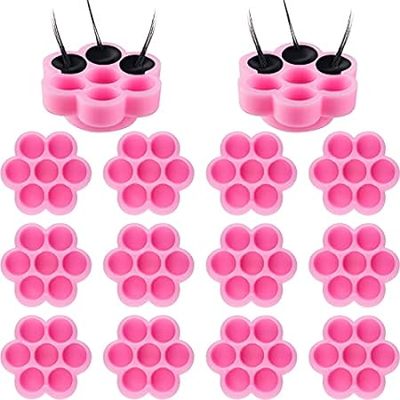 200 Pieces Flower Shape Glue Cup Eyelash Extension Glue H