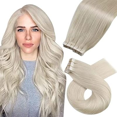 Moresoo Tape in Hair Extensions Blonde Human Hair Extensi