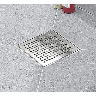 Square Shower Drain， Shower Drain 6 inch with Removable G