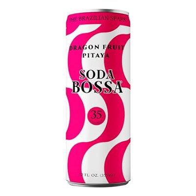 Soda Bossa Sparkling Soda， Dragon Fruit Pitaya Flavor， Lo