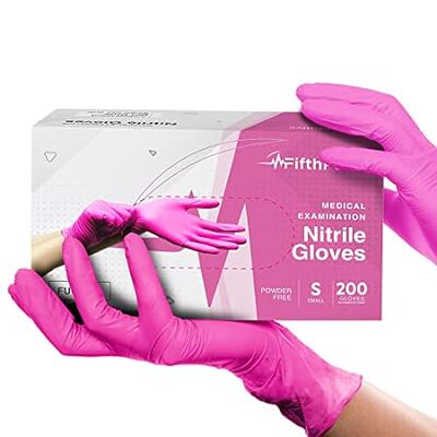 Fuchsia Hot Pink Nitrile Disposable Gloves - 200 Count -