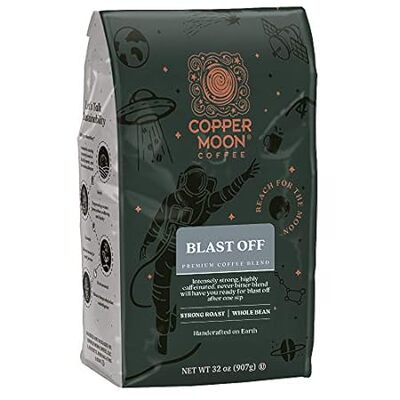 Copper Moon Strong Dark Roast Whole Bean Coffee， Blast Of