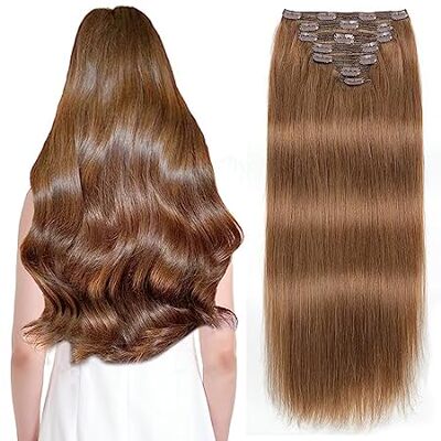 Sisily Clip in Hair Extensions Real Human Hair， 24 Inch 1