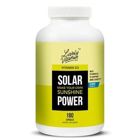 LIVELY VITAMIN CO. Solar Power Vitamin D3 5000 iu - Paten