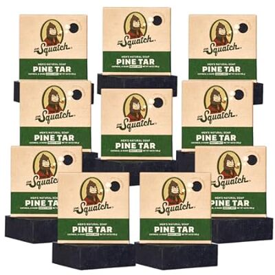 Dr. Squatch Men's Bar Soap - 10-Pack Pine Tar - All Natur