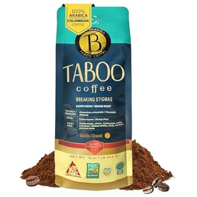 Taboo， Premium Colombian Ground Coffee， Medium Roast， Sin