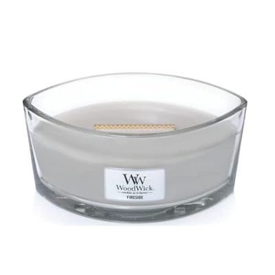 Woodwick Ellipse Scented Candle， Fireside， 16oz | Up to 5