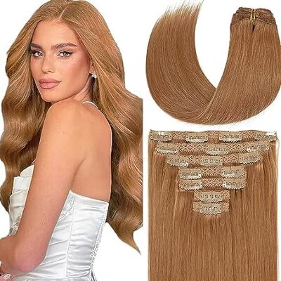 Loxxy Real Hair Extensions Clip in Human Hair Auturn Blon