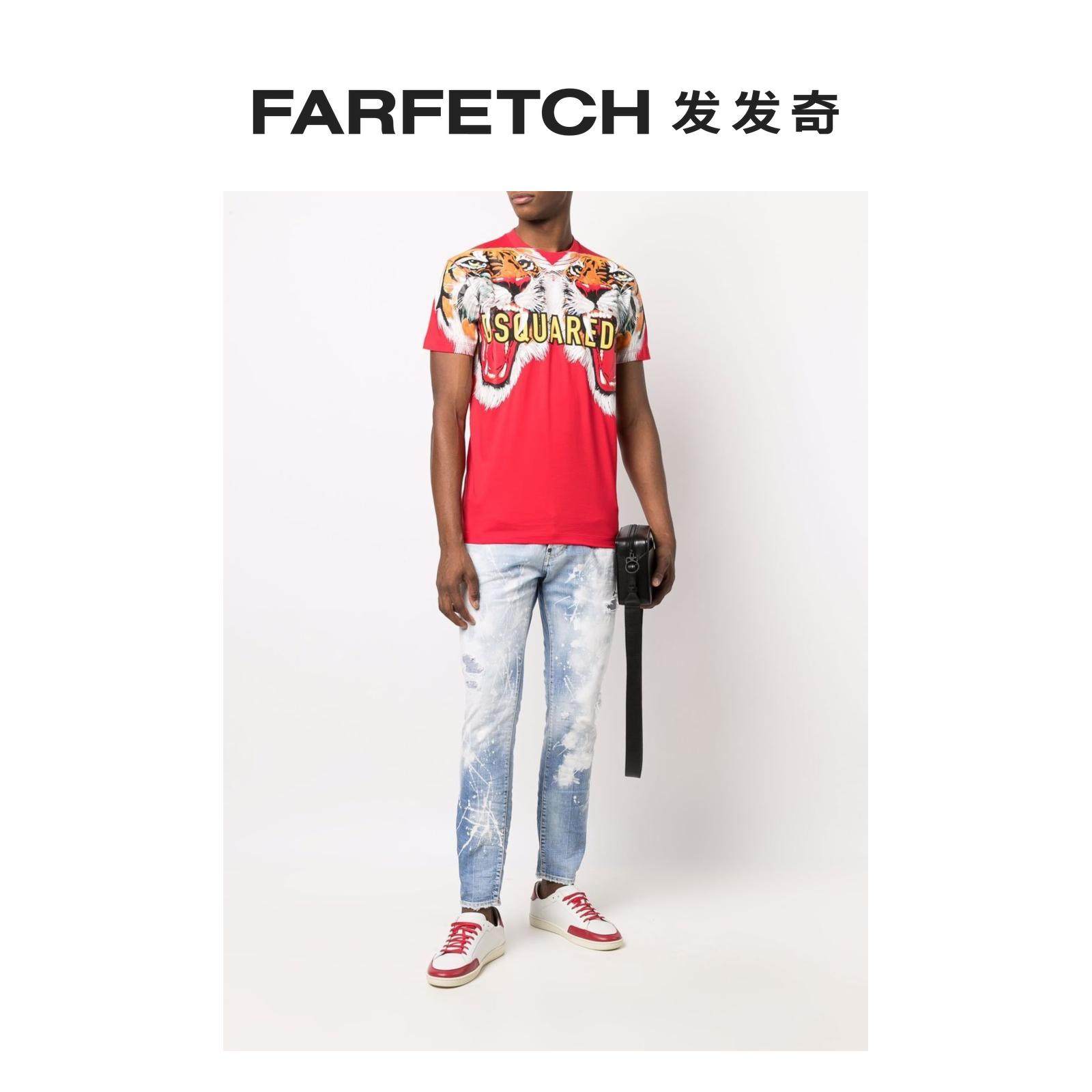 [Final Sale]Dsquared2男士D2次方泼漆效果紧身牛仔裤FARFETCH发_虎窝淘