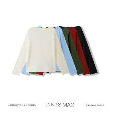 【钱老板专属】LINKS MAX 三醋酸天丝极简纯色慵懒感针织衫47097