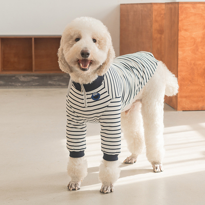 帅气条纹大型犬衣服秋冬装潮